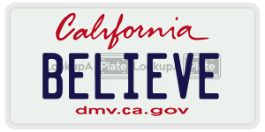 BELIEVE (CA) License Plate: User Reports & Vehicle Information!